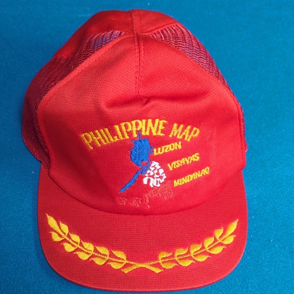 Pinas | Accessories | Red Philippine Map Cap | Poshmark